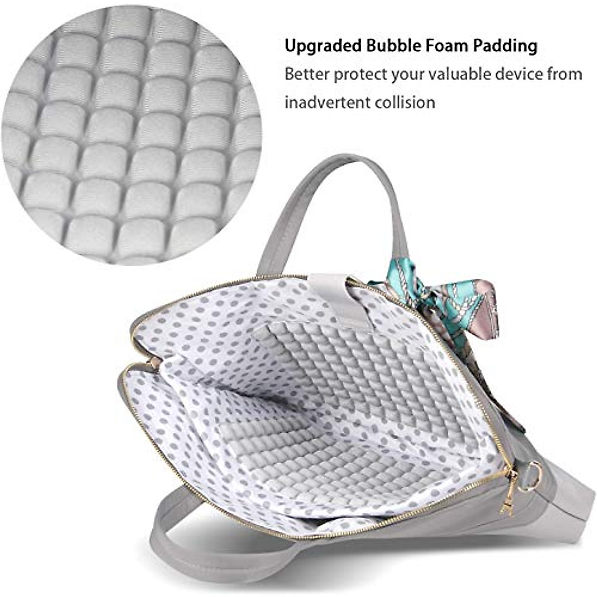 Laptop Bag for Women 13.3-Inch Carrying - Computer Bag Laptop Case Shoulder Slim Work Travel (Grey)