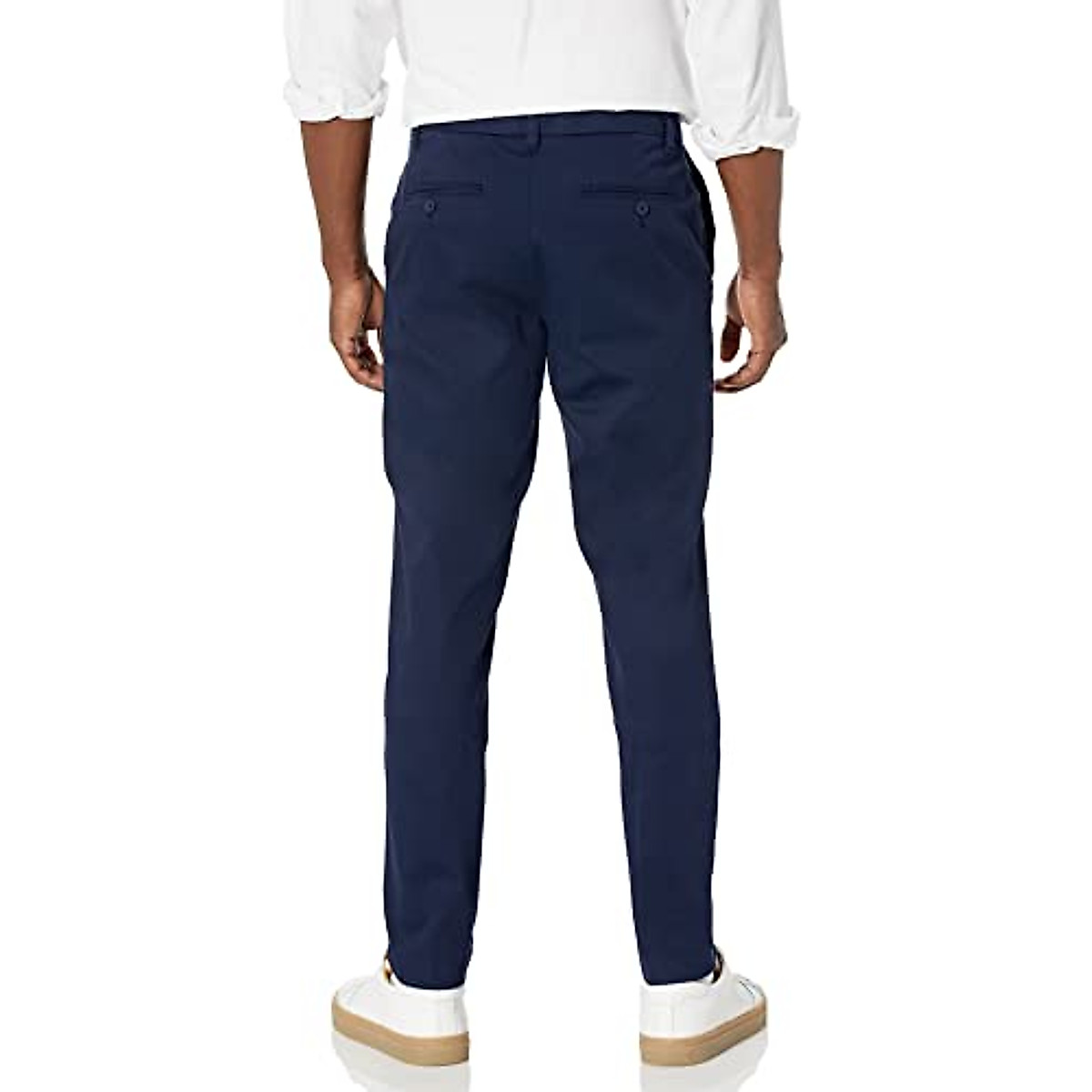 Amazon Essentials Men's Slim-Fit Wrinkle-Resistant Flat-Front Stretch Chino Pant, Navy, 36W x 32L