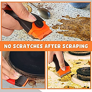 9 Pcs Plastic Blade Scraper Multi Purpose Scraper Non Scratch Tint Tool Easy to Clean Crevices and Tight Spaces, Suitable for Window Glass Floor Sticker Removal Label Decal Paint Cleaning (Black)