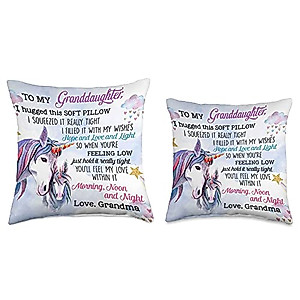 To our Granddaughter i hugged this soft pillow squeezed it Throw Pillow, 18x18, Multicolor