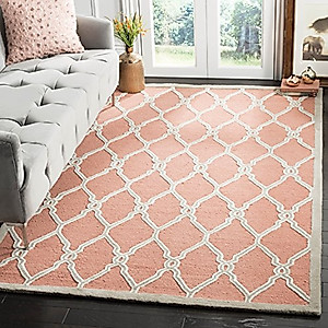 SAFAVIEH Cambridge Collection 2' x 3' Coral / Ivory CAM352W Handmade Moroccan Premium Wool Accent Rug
