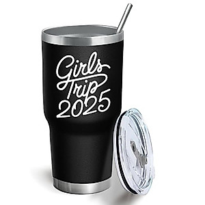 Girls Trip 2025 Gym Tumbler With Lids,Gifts For Mothers,Stainless Steel Wine Tumbler With Lid For Home