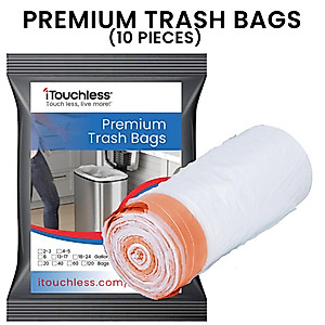 iTouchless 13 Gallon Automatic Trash Can with 10 Trash Bags, Stainless Steel, Big Lid Opening Touchless Sensor Kitchen Garbage Bin