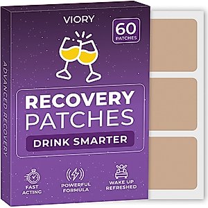 Viory Recovery Patches 60 Pack - Wake Up Refreshed & Energized with Our 100% Natural Ingredients Recovery Patch - Skin-Friendly & Waterproof - Apply Before Drinking - Enhanced Morning Formula