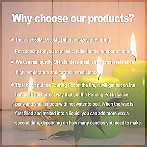 DINGPAI Candle Making Kit, DIY Candles Craft Tools,1pc Candle Make Pouring Pot,50pcs Candle Wicks, 50pcs Candle Wicks Sticker and 2pcs 3-Hole Candle Wicks Holder