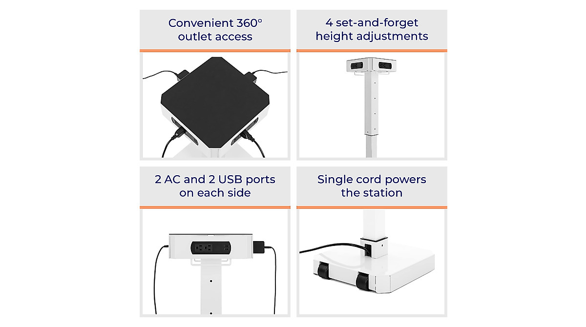 PowerPro Charging Station: 16 Devices, 8 USB/AC Ports