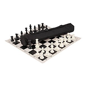 Quiver Chess Set Combination - Triple Weighted - by US Chess Federation (Black)