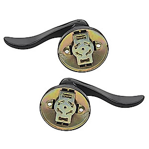 Gobrico Pack of 4 Wave Style Single-Side Dummy Door Levers Right and Left Handed Door Handles Matte Black Finish