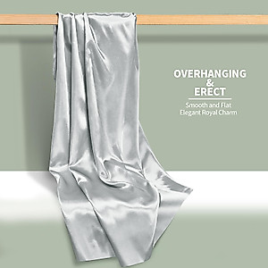 NSGZ Silver Grey Satin Fabric by The Yard, 2 Yards 60" Wide Silky Fabric, Solid Satin Cloth Fabric for Bridal, Wedding, Dress, Crafting, Decoration