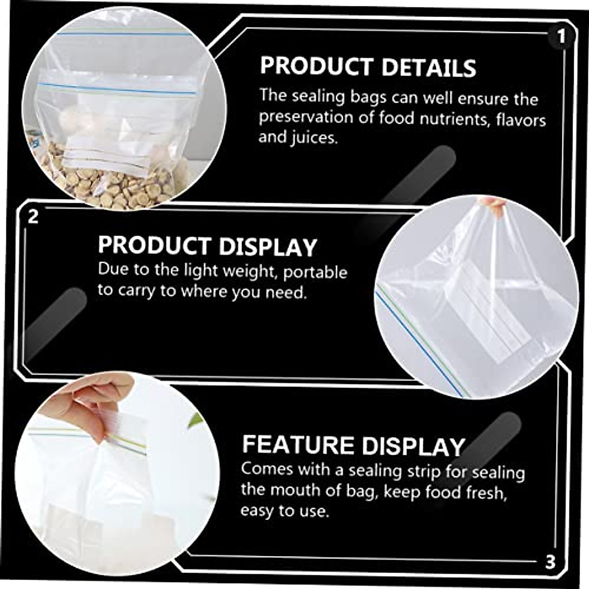 Zerodeko 180 Pcs Storage Bag Vacume Seal Bags Gallon Freezer Bag Reusable Food Freezer Bags Seal Fresh Sealed Leakproof Freezer Bag Leakproof Bags Sealed Fresh Child Refrigerator Toiletries