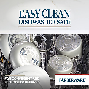 Farberware Cookstart DiamondMax Nonstick Straining Saucepan, Dishwasher Safe, 1 Quart, Silver