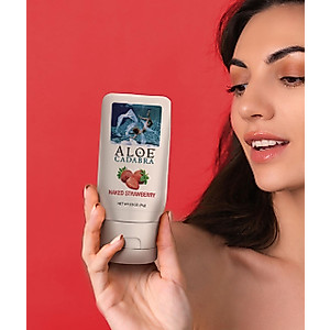 Aloe Cadabra Flavored Personal Lubricant and Vaginal Moisturizer, Organic Edible Aloe Lube for Men, Women and Couples, Non-Staining, pH Balanced, Toy Compatible (Strawberry, 2.5 Ounces, 2 Pack)