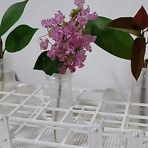 Pocomoco 3 Packs Plastic Test Tube Rack, 21 Holes Lab Test Tube Rack Holder for 30mm Test Tubes, White, Detachable (21 Holes)