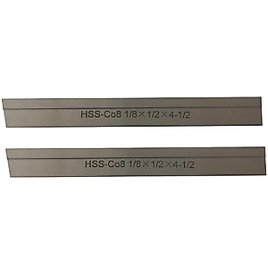 LLDSIMEX Set of 2 8% Cobalt 1/8" x 1/2" x 4-1/2" for Lathe Parting Cut Off Blade Parallel Tyle