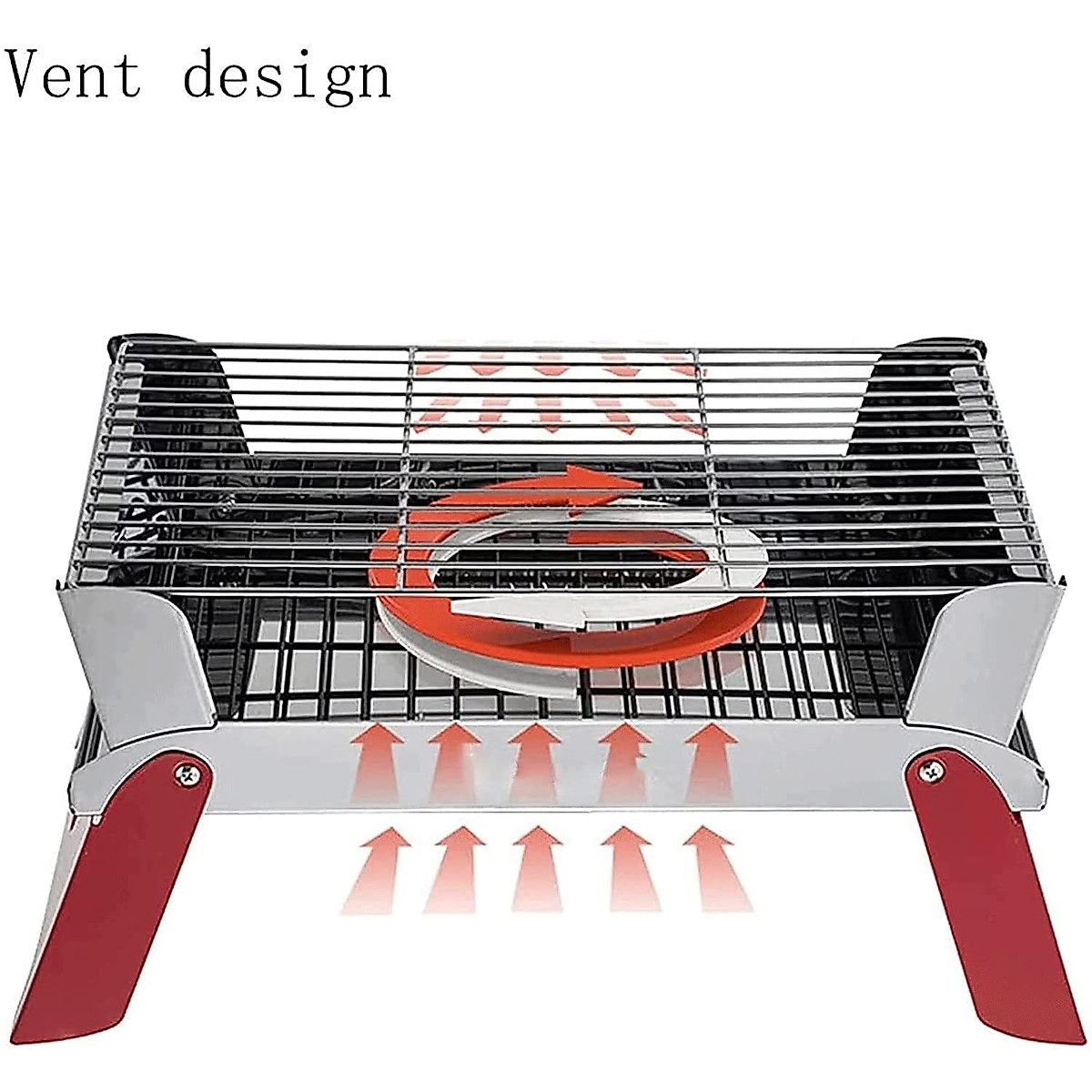 RMENST Charcoal Grill Mini Stainless Steel Folding Portable BBQ for Outdoor Cooking Camping Hiking Picnics