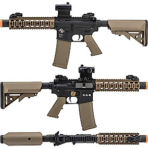 Evike Airsoft - Specna Arm.s/Rock River Arm.s Licensed CORE Series M.4 AEG (Model: M.4 SB.R Sup.Press.ed / 2-Tone Black & Tan)
