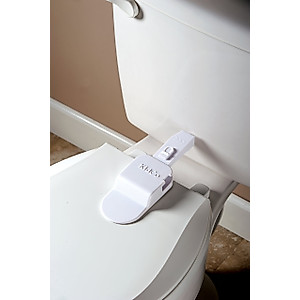 KidCo S384 Adhesive Toilet Lock - Toilet Lock Baby Proof Ideal Baby Proof Toilet Lid Lock – No Tools Needed Easy Installation with Adhesive – Top Safety Toilet Seat Lock – Fits Most Toilets, White