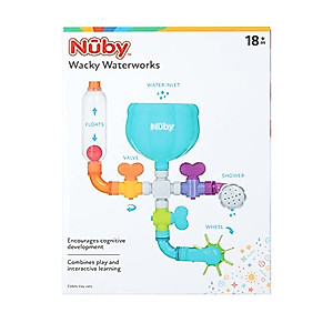 Nuby Wacky Waterworks Pipes Bath Toy with Interactive Features for Cognitive Development