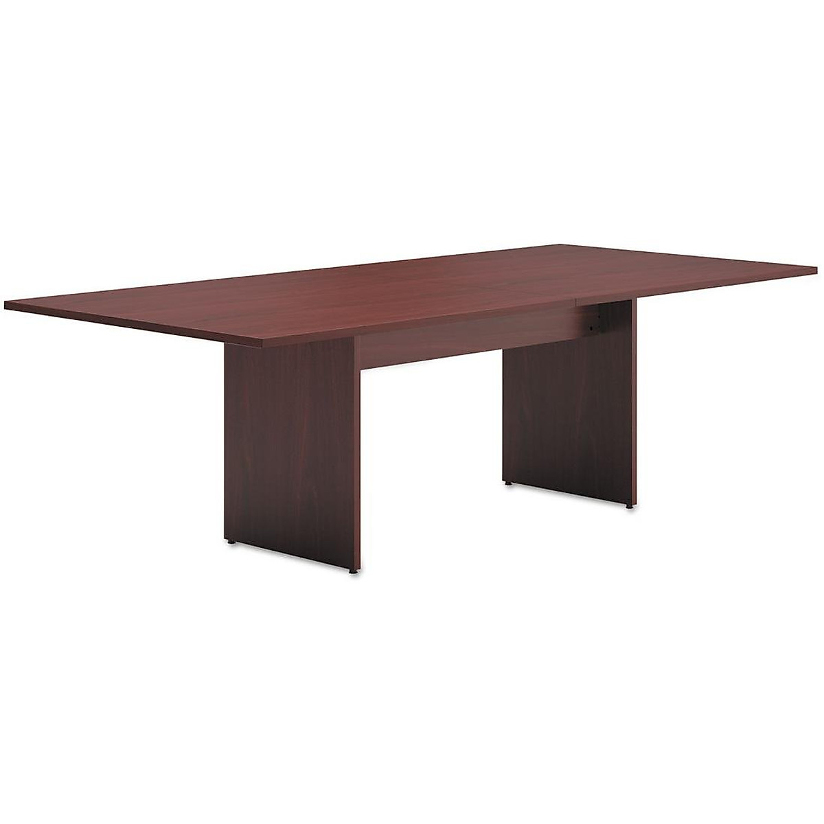 HON Modular Conference Table , Slab Base , Rectangle End , 48"W x 96"D , Mahogany Finish