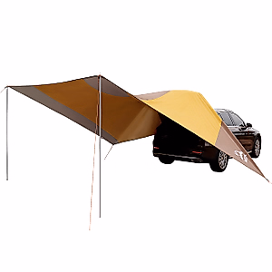 Hasika Camping Tent Tarp Extremely Large Canopy with 4 Poles Ripstop Sun Shelter Rainly for SUV Truck Picnic Activities