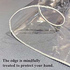 FeelingWarm Clear Table Protector - Rectangle Waterproof Protector Clear Vinyl Tablecloth Cover Transparent Plastic Kitchen 54 x 72 Inch, Rectangle