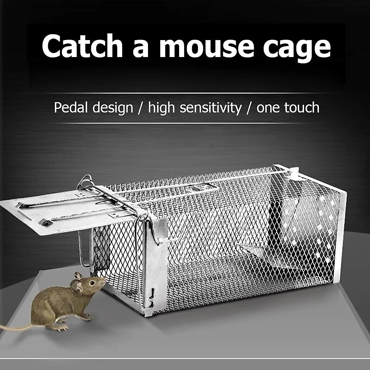 AOK Home Mouse Trap Rat Trap Rodent Trap Live Catch Cage Easy to Set Up and Reuse 11x6x4.5 inch