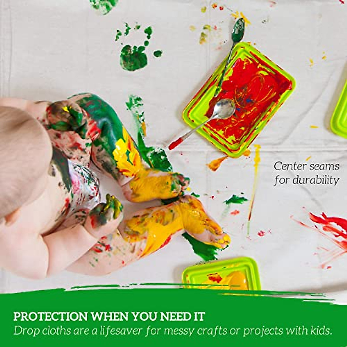 All Purpose Canvas Drop Cloth - Canvas Tarp, Canvas Fabric Drop Cloth Curtains, Drop Cloth for Painting, Floor & Furniture Protection, Painters Drop Cloth, Paint Drop Cloth (Canvas Sheet 4x12)