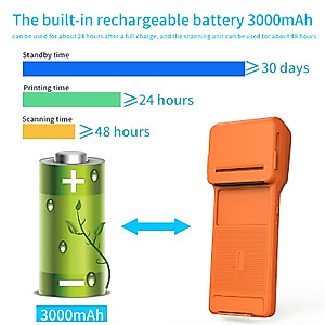 POS Receipt Printer 58mm Thermal Receipt Printer Bluetooth Handheld POS Machine Terminal Printer,Mobile POS Portable Back Clip Receipt Printer with Barcode Scanning Function