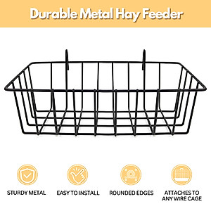 TiereCare Rabbit Hay Feeder - 2Pcs Metal Rack Hay Holder for Guinea Pig Small Animals Grass Rack for Bunny Chinchilla Cage Reduce Mess 9x4x3 Inch