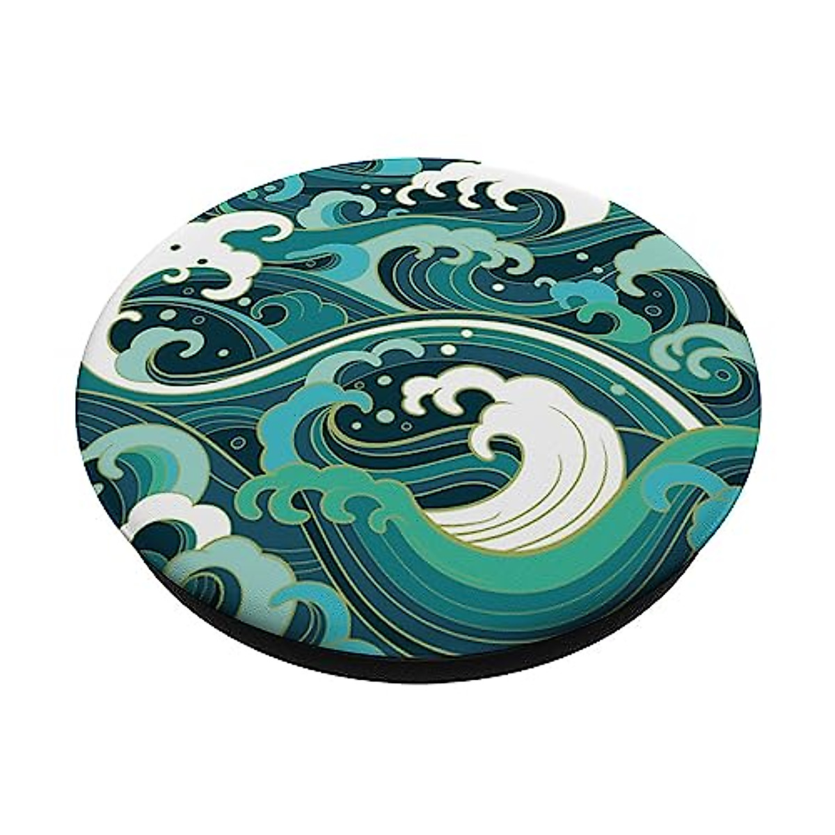 Ocean Wave Surf Beach Tropical Blue Teal Green Japanese Art PopSockets Swappable PopGrip