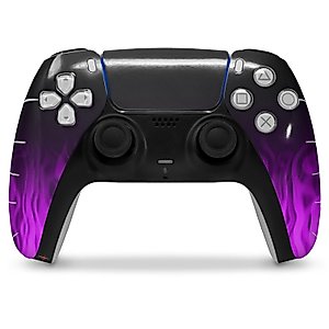 WraptorSkinz Skin Wrap compatible with Sony PS5 DualSense Controller Fire Purple (CONTROLLER NOT INCLUDED)