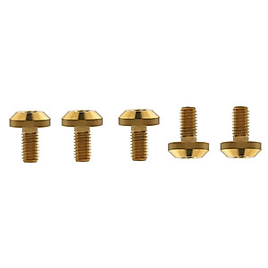 Yaruijia Titanium Bolts M6x12 15 20 25 30 35 mm Umbrella Head Allen Screws Pack of 5 (M6x12mm, Gold)