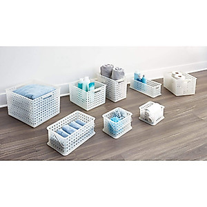 iDesign Modulon X/6 BPA-Free Recycled Plastic Large Stackable Basket, 11.2" x 14.3" x 8.1", Frost