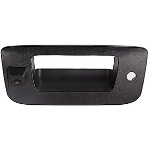 RED WOLF Tailgate Handle Rear View Backup Camera Reverse Parking W/ Guideline for Chevrolet Silverado/GMC Sierra 1500 2500HD 2007-2013 Pickup Black Waterproof