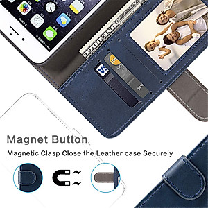 Shantime for Motorola ThinkPhone 5G Case, Leather Wallet Case with Cash & Card Slots Soft TPU Back Cover Magnet Flip Case for ThinkPhone by Motorola (6.6”) Blue