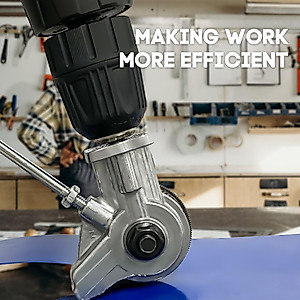 Drifop Upgraded Electric Drill Plate Cutter, Metal Nibbler Drill Attachment, Sheet Metal Cutter with Adapter, DIY Metal Drill Attachment for Cutting Iron, Whiteboard, Steel, Copper, Aluminum