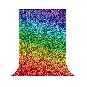 Funnytree 5x7ft Colorful Printed Backdrop (No Glitter) Party Photography Background Portrait Birthday Decorations Cake Table Banner Photobooth Photo Studio Video Props