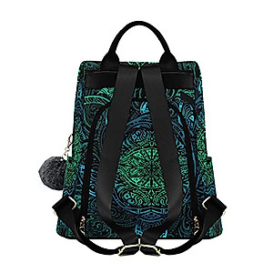 ALAZA Sea Turtlelotuses Mandala Boho Outdoor Backpack School Bags for Woman Ladies