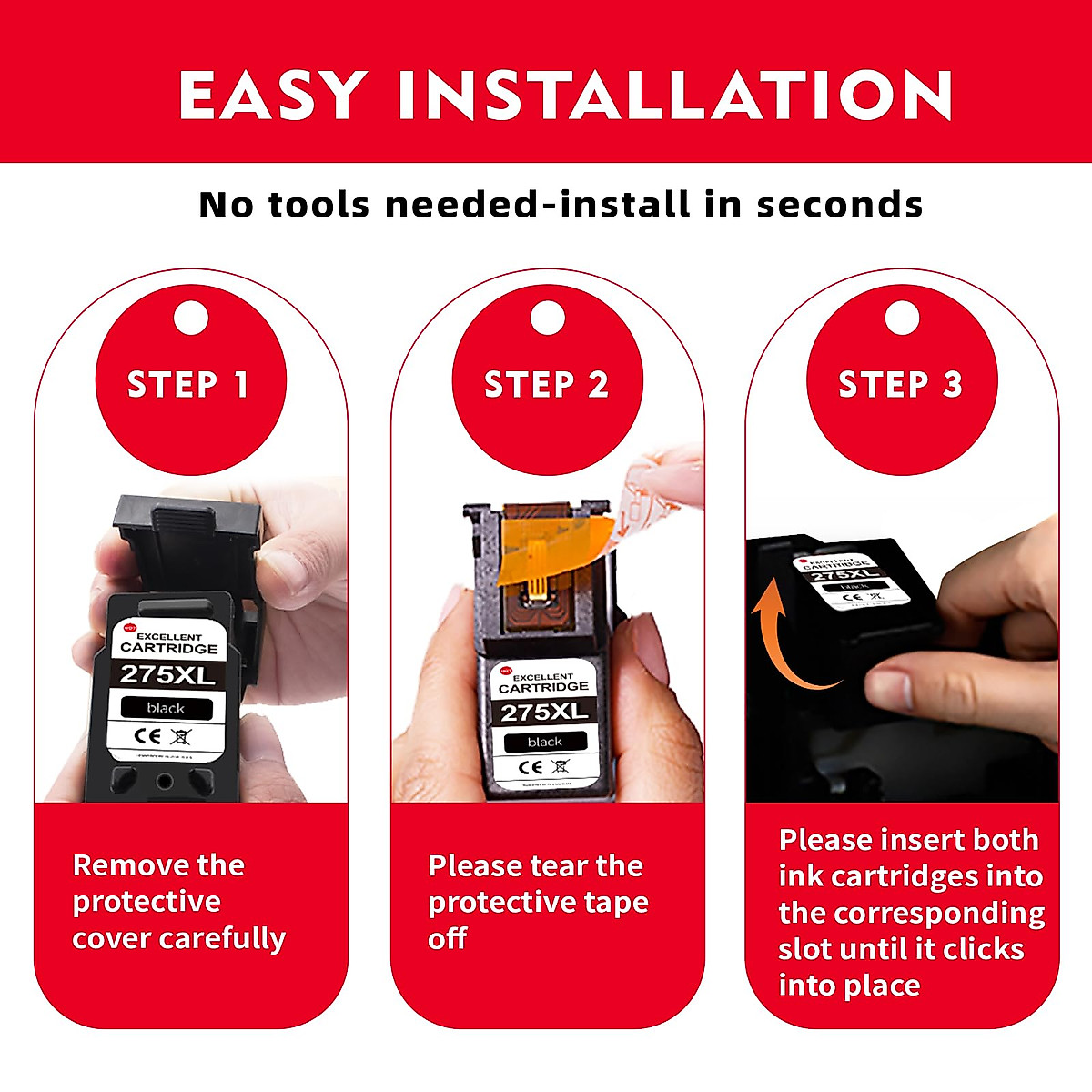 V-Surink High-Yield 245XL 246XL Ink Cartridge Replacement for Canon PG-245XL CL-246XL Compatible with Pixma MX490 MX492 MG2522 TS3122 TS3322 TS3320 TR4500 TR4520 TR4522 MG2500 Printer (1Black 1Color)