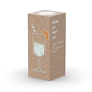 Knork Eco Party Bundle, Party Cup Outdoor Wine Glass, Single, Stem, Orange