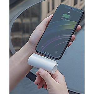 iWALK Mini Portable Charger for iPhone with Built in Cable, 3350mAh Compatible with iPhone 11 pro/Xs/XS Max/XR/X/8/7/6/Plus Airpods(2 Pack Pink and White)