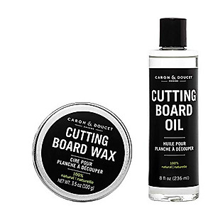 Caron & Doucet - Cutting Board & Butcher Block Conditioning Oil & Wood Finishing Wax Bundle | 100% Plant-Based & Vegan, Best for Wood & Bamboo Conditioning & Sealing | Does NOT Contain Mineral Oil!