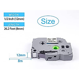 4PK Tz Tape 12mm 0.47 Laminated Clear TZe-131 TZe131 Compatible for Brother Label Maker Tape 12mm 0.47 Clear TZ-131 1/2 inch x 26.2 ft Black on Clear Laminated Tape for Ptouch PT-D210 PT-D200 H100