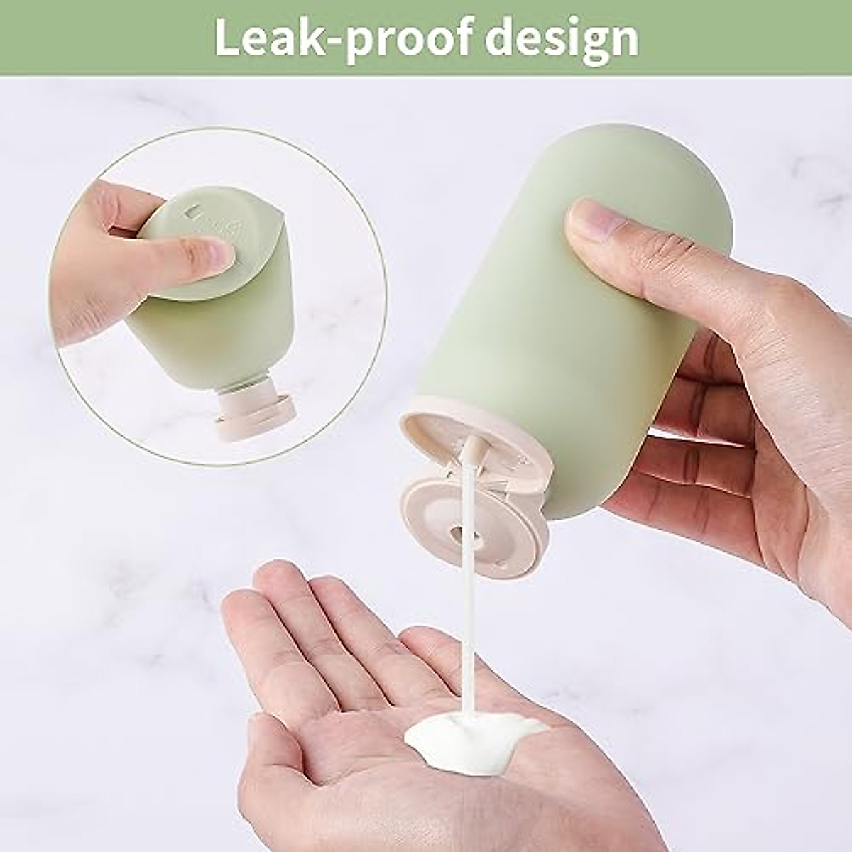 WLLHYF Squeeze Bottles 2 Pack 200 ML Refillable Plastic Travel Containers Empty Bottles with Disc Top Flip Cap Travel Accessories for Shampoo Creams Lotion Conditioner
