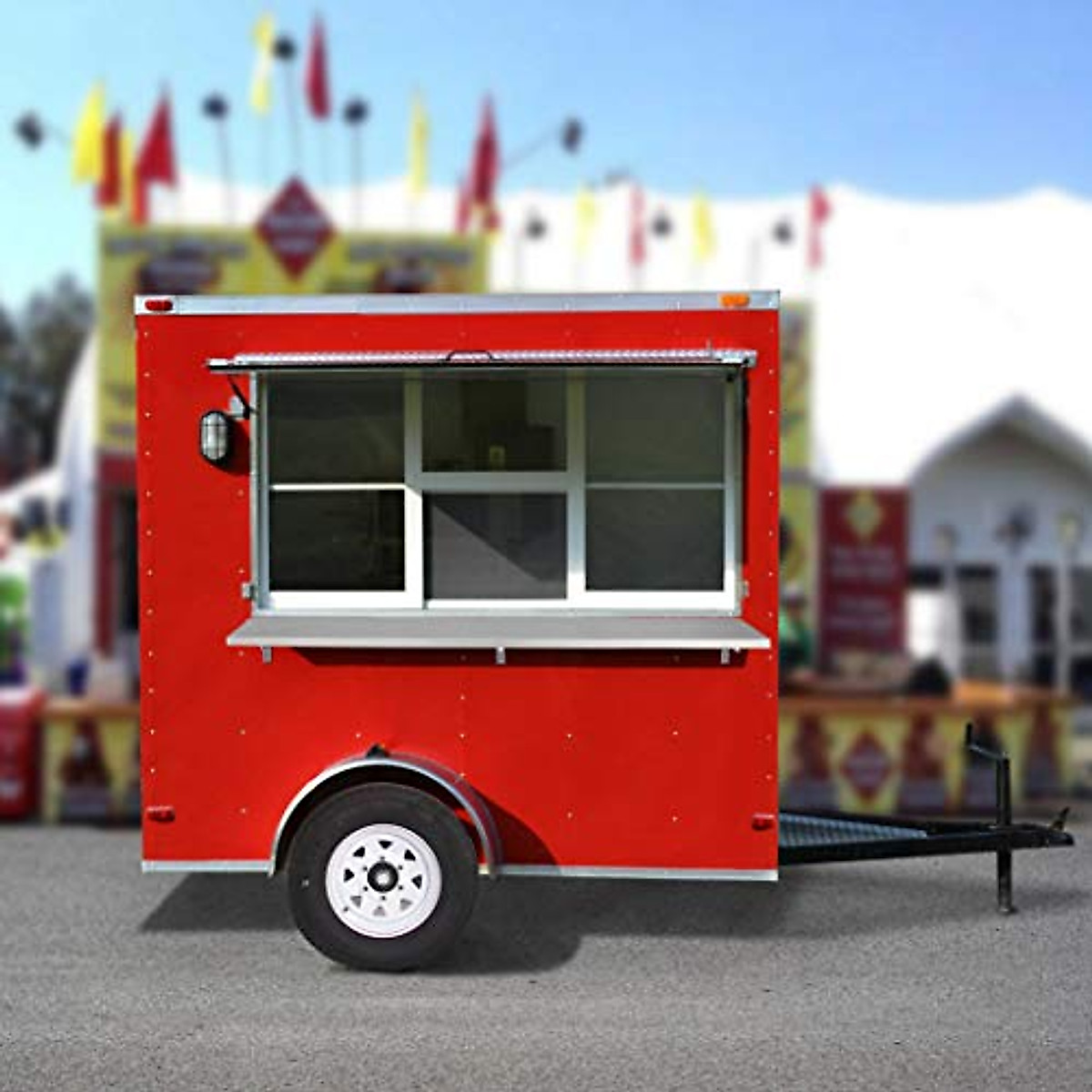 RecPro Concession Shelf Aluminum Drop Down Folding Serving Food Shelf (96" Shelf) | Made in USA