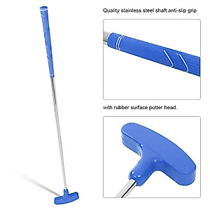 VGEBY Mini Putter, Portable Rubber 31inch Two-Way Putter for Kids Left and Right Hand(Blue)
