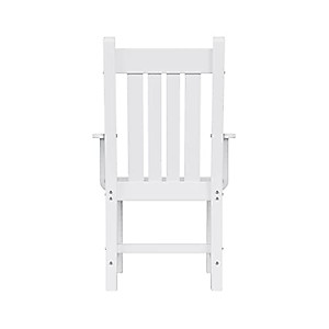WO Outdoor Indoor Poly Lumber Dining Chair, All Weather, Fade UV Resistant Seat forPatio, Garden, Porch, Deck (White)