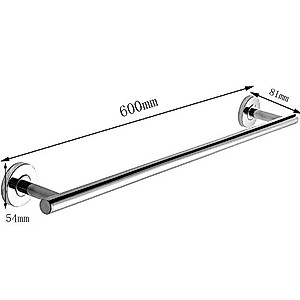 OMOONS Towel Rails, Double Towel Rails for Hotel, Stainless Steel Bathroom Hanging, Bathroom Accessories, Bathroom Shelf/600 * 81 * 54Mm