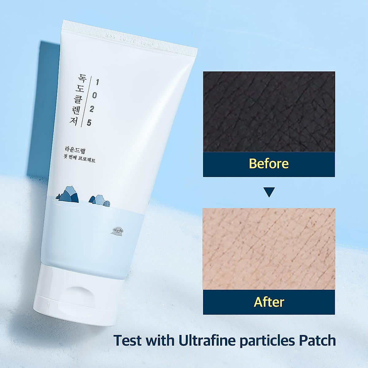 ROUND LAB 1025 Dokdo Cleanser 5.07 Fl Oz, Low pH Facial Cleanser for Sensitive Skin, Rich Soft Bubbles for Deep Cleansing and Makeup Removal, Hydrating Face Wash with Deep Sea Water, Korean Skin Care