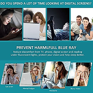 VisionGlobal Blue Light Blocking Glasses for Women, Anti Eyestrain, Computer Reading, TV Glasses, Stylish Square Frame, Anti Glare(No Magnification)